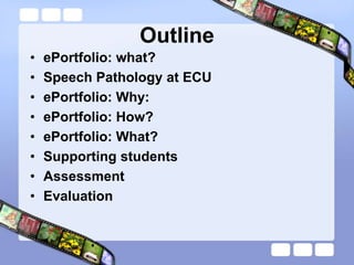 E portfolios to assess and develop professional competency in speech ...