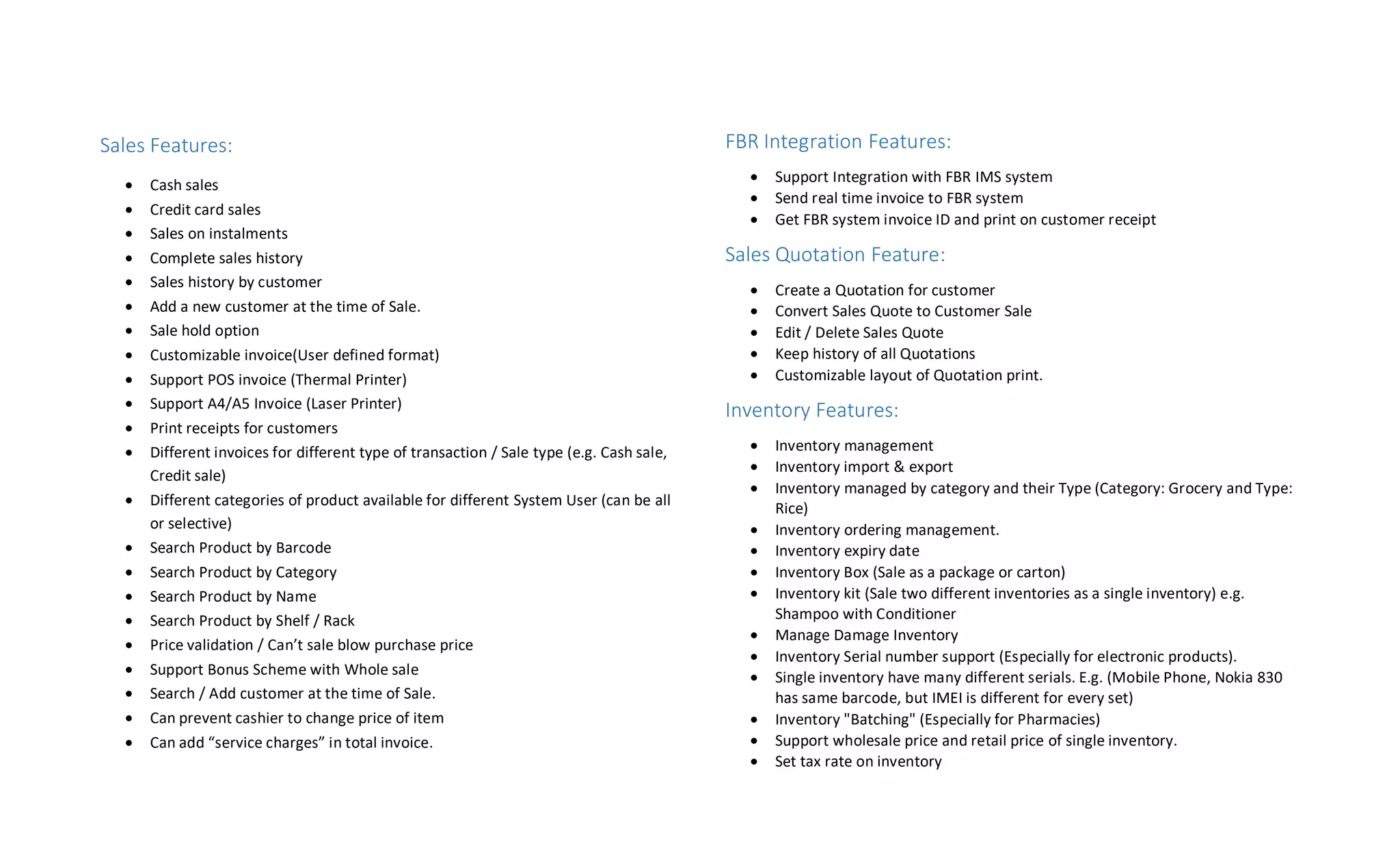 ePOSLIVE - pos software -Feature List- | PPT