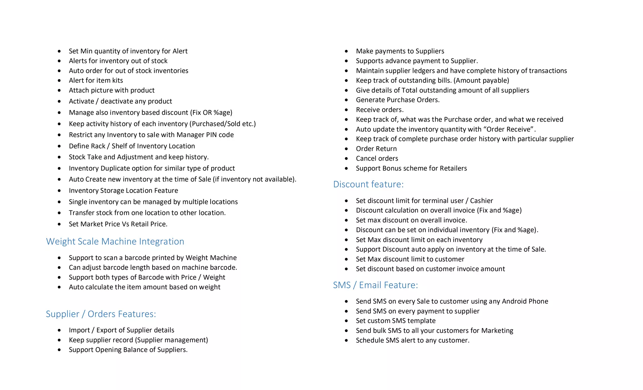 ePOSLIVE - pos software -Feature List- | PPT