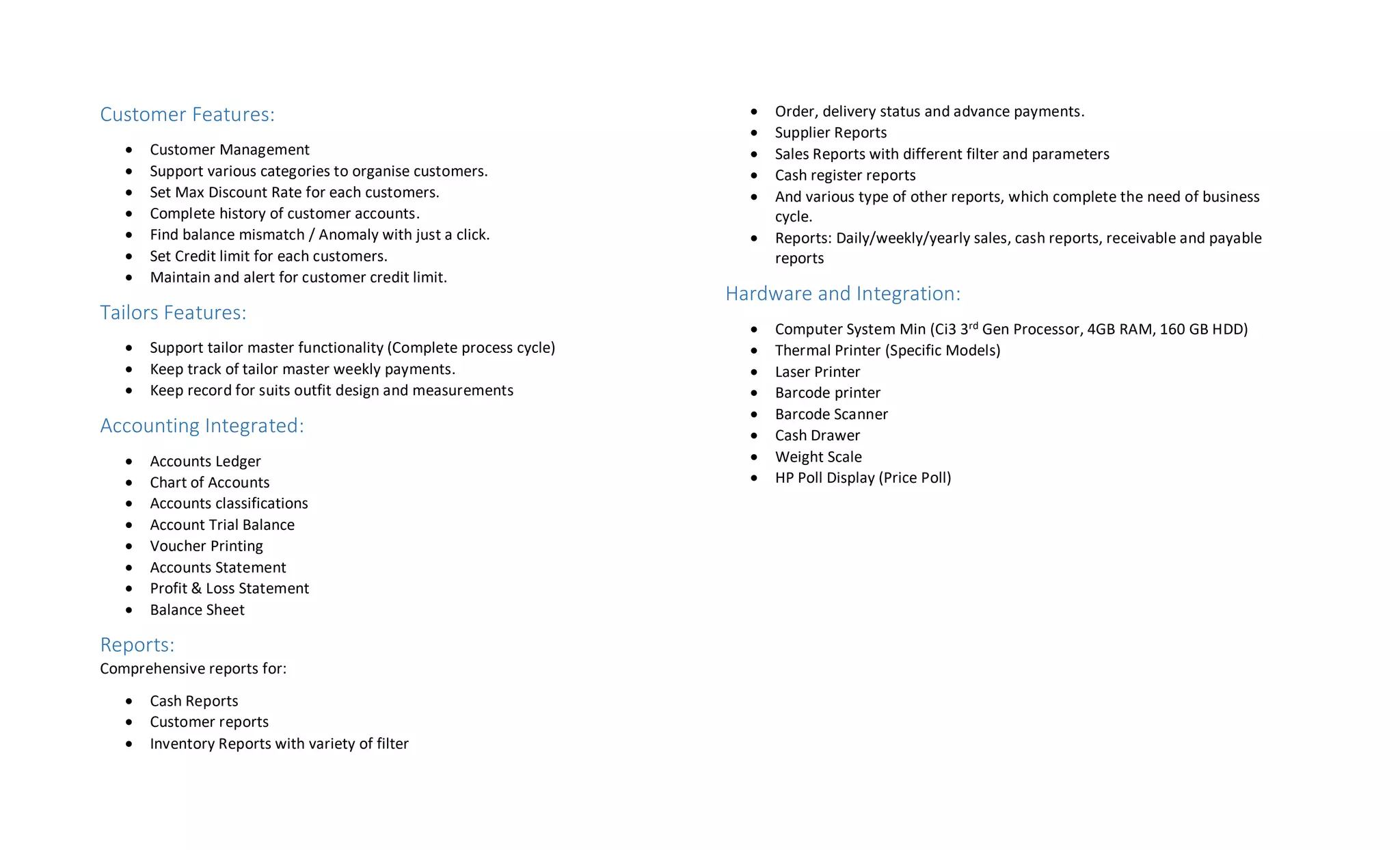 ePOSLIVE - pos software -Feature List- | PPT