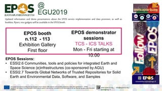 EPOS presentation in ENVRIplus_booth EGU2019 Vienna 7-12 April 2019 | PPT