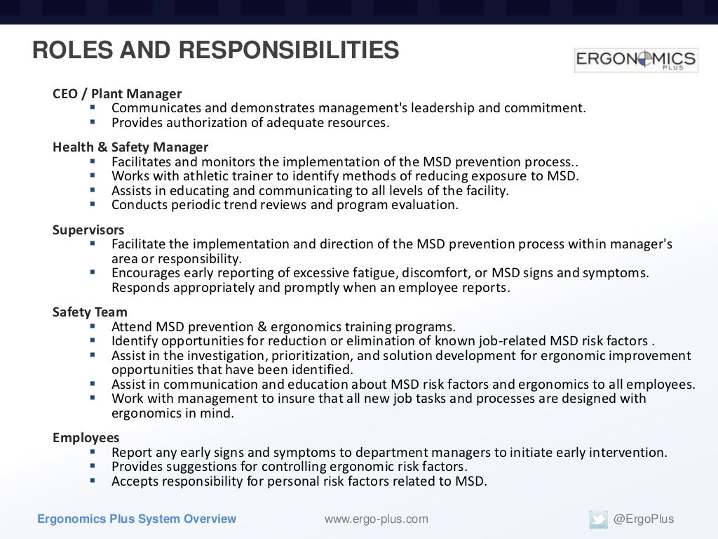Msd Prevention Process Overview