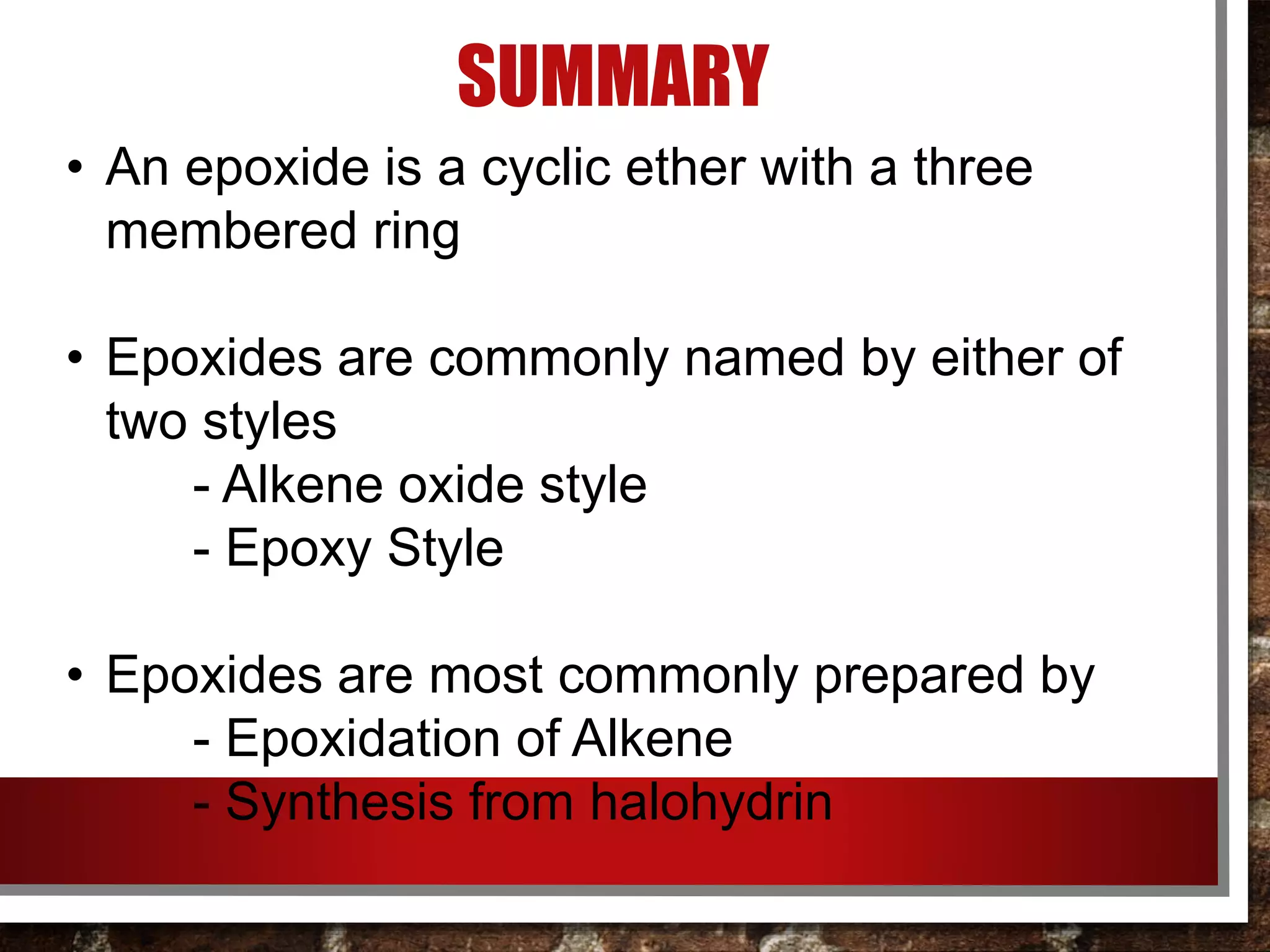 Epoxides (Functional Group) | PPTX | Chemistry | Science