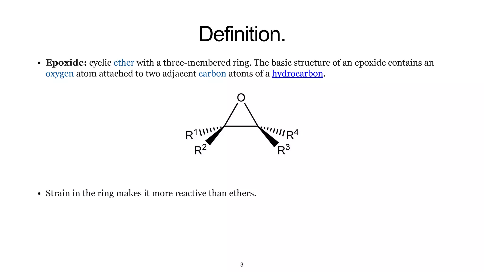 Epoxide, nomenclature, synthesis, ring opening, regio-selectivity | PPTX