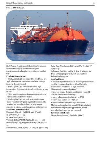 Epoxy Oilserv Marine Lubricants Product Brochure | PDF