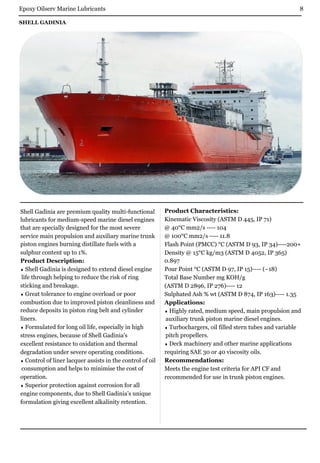 Epoxy Oilserv Marine Lubricants Product Brochure | PDF