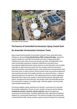 Epoxy Coated Steel Anaerobic Fermentation Container Tanks Designed for ...