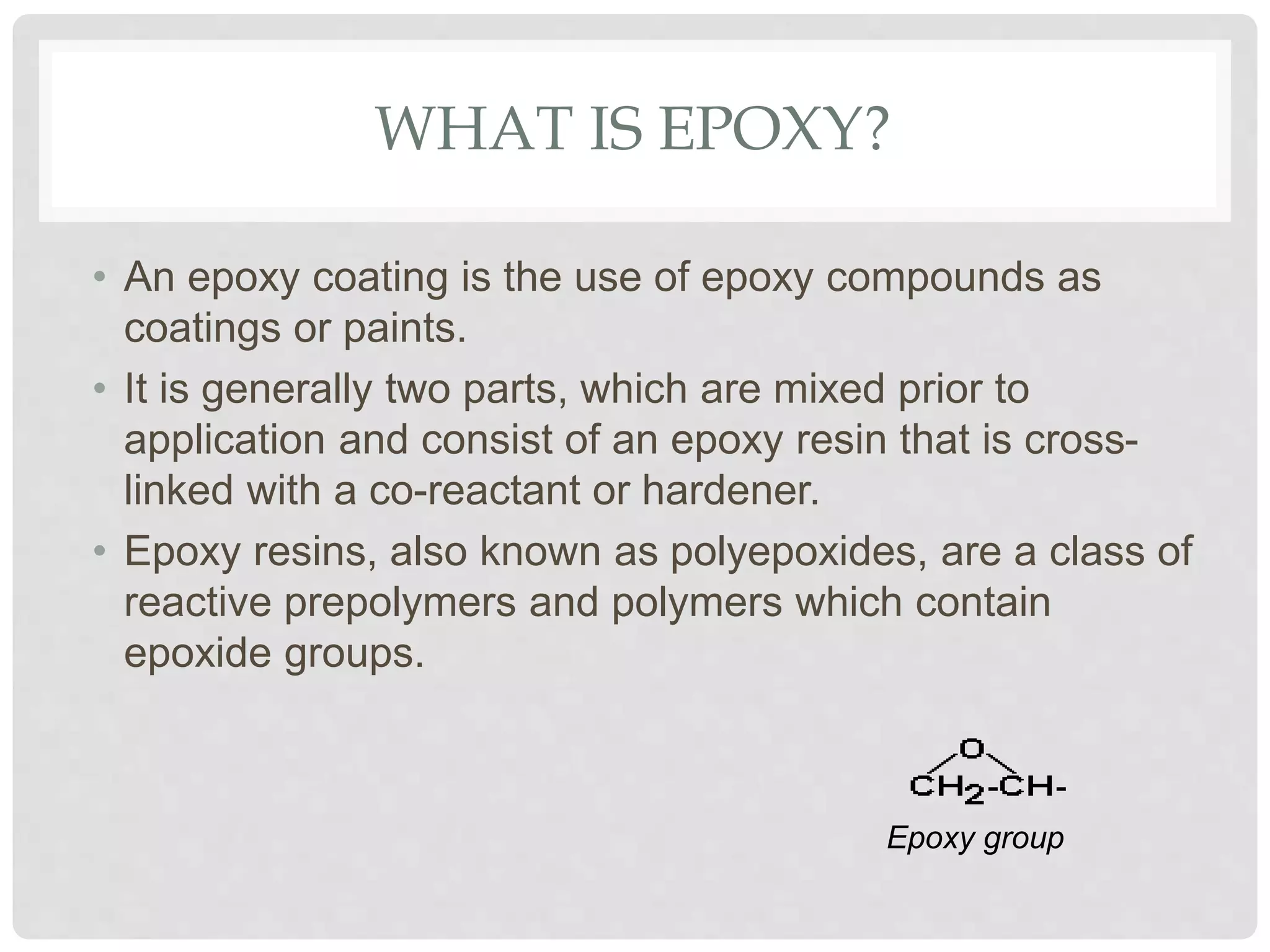 Epoxy coatings | PPTX