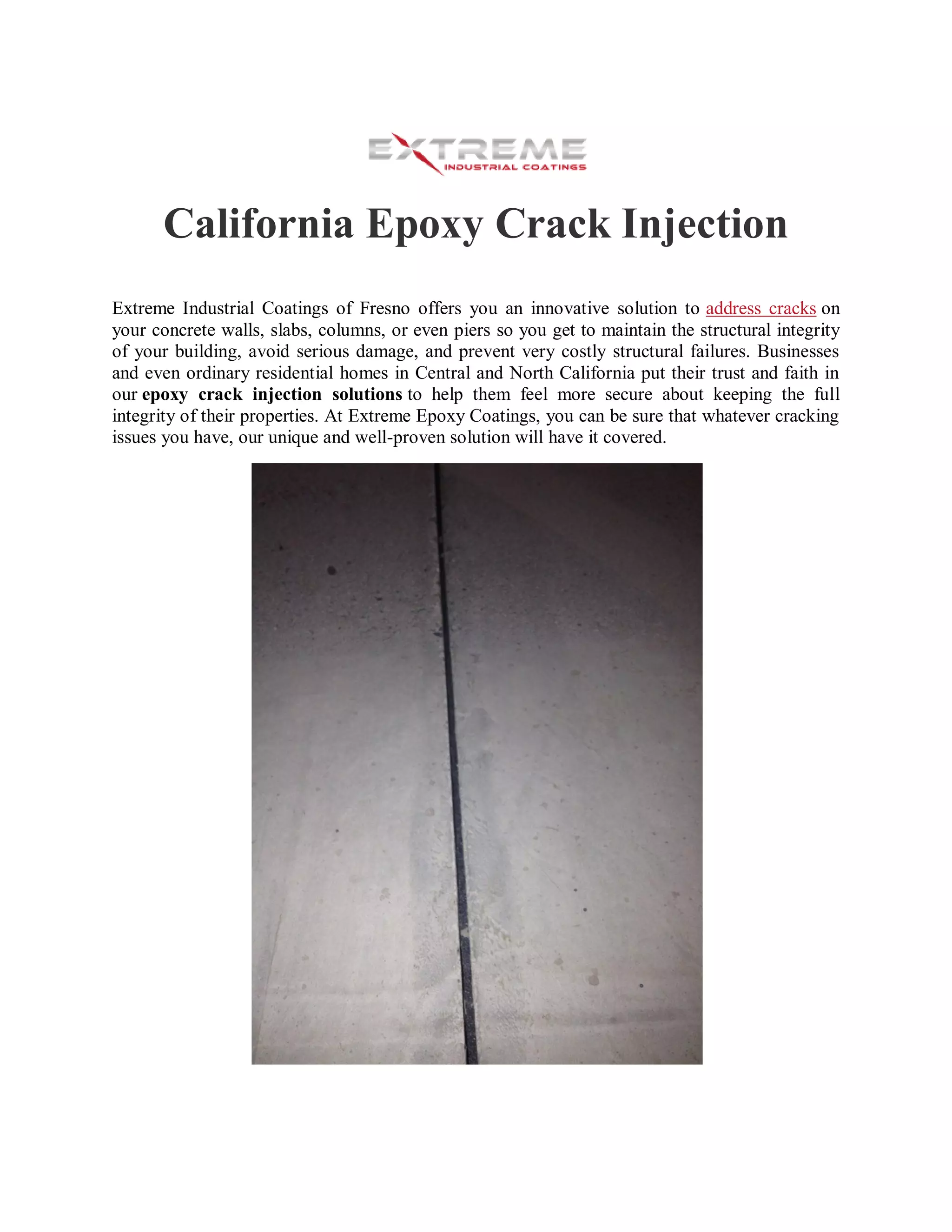 Epoxy crack injection | PDF