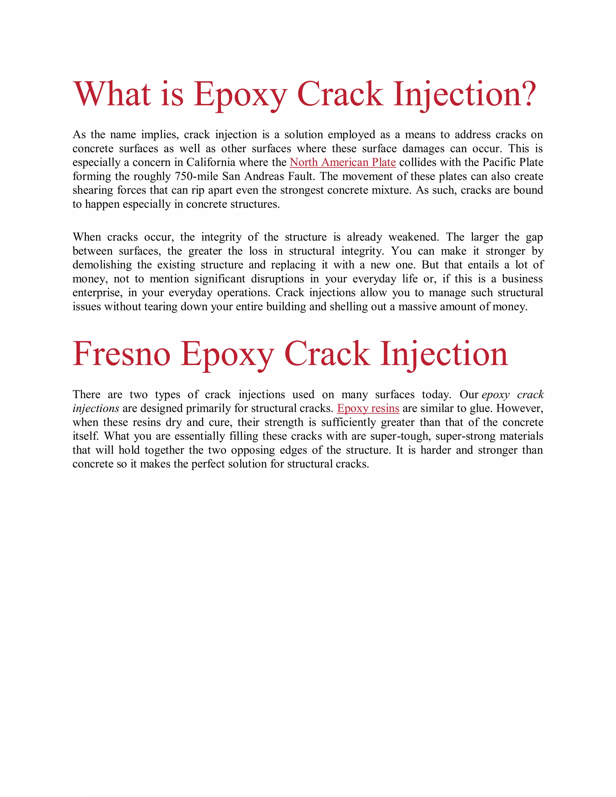 Epoxy crack injection | PDF