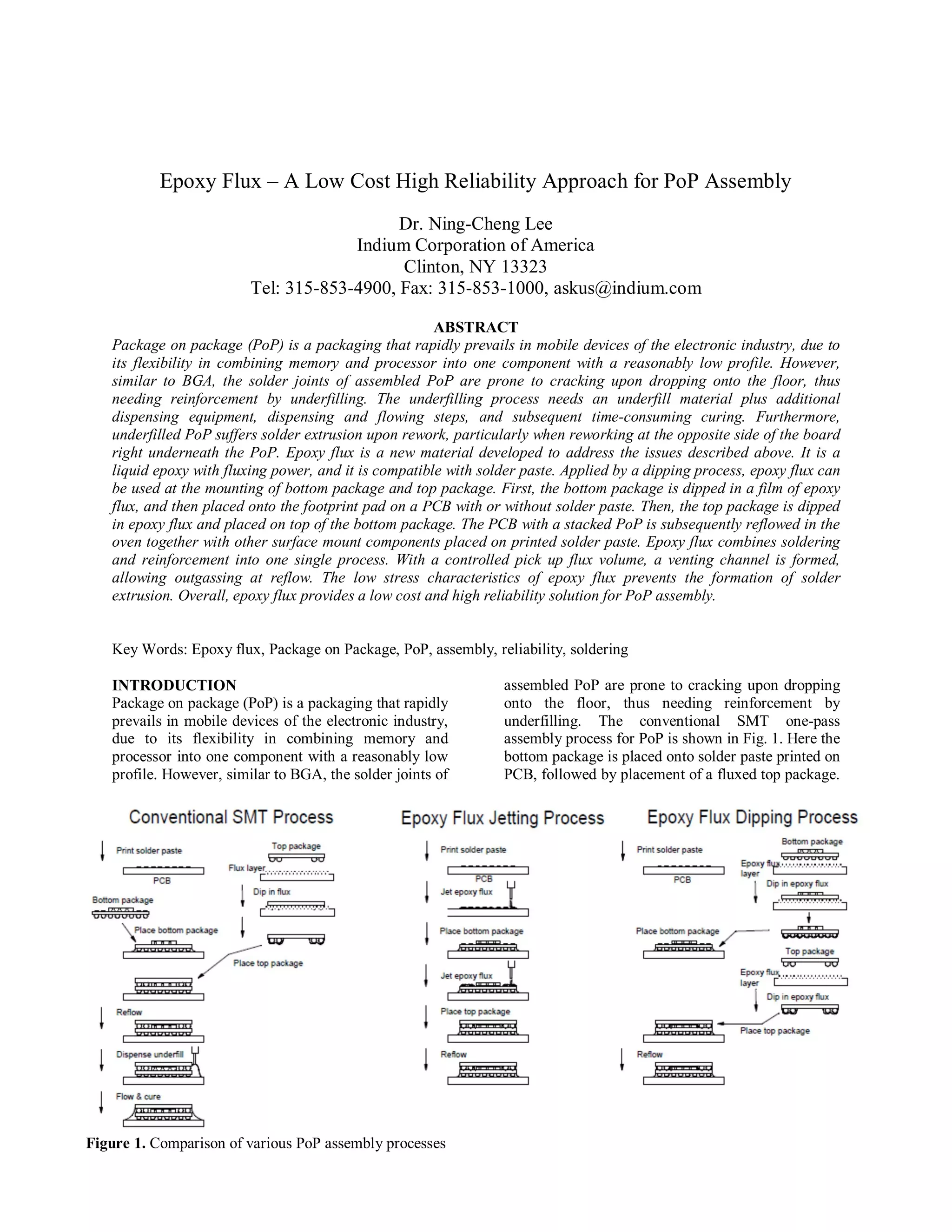 Epoxy flux a low cost high reliability approach for pop assembly-imaps ...