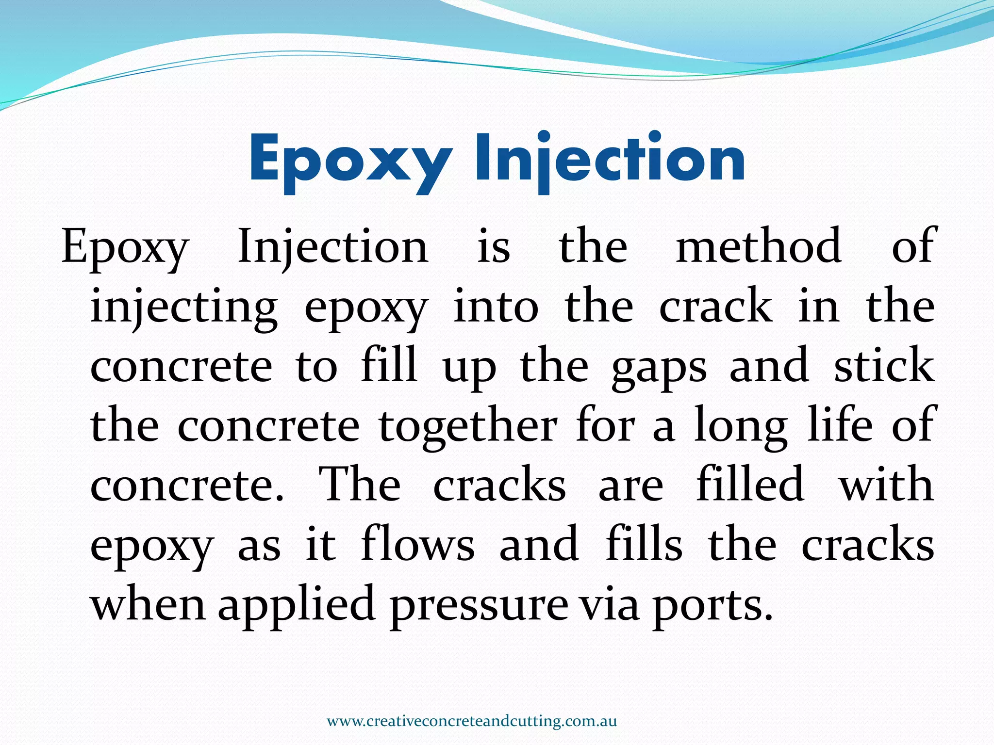 Epoxy injection crack repair | PPTX