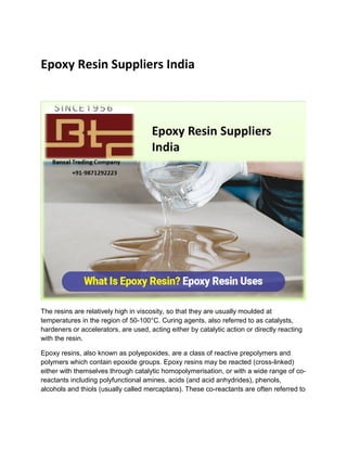 Epoxy Resin Suppliers India , Bansal Trading | PDF