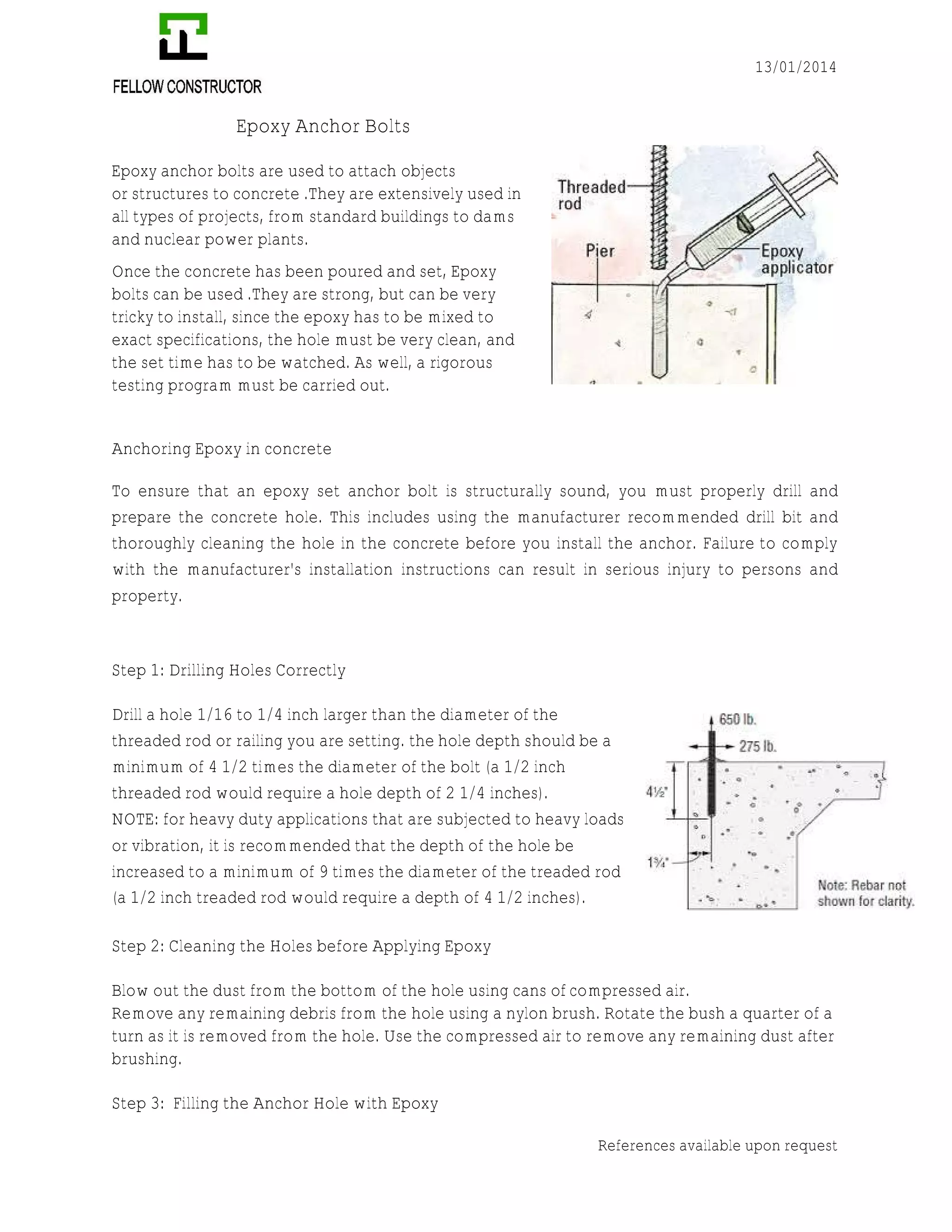 Epoxy used in construction | PDF