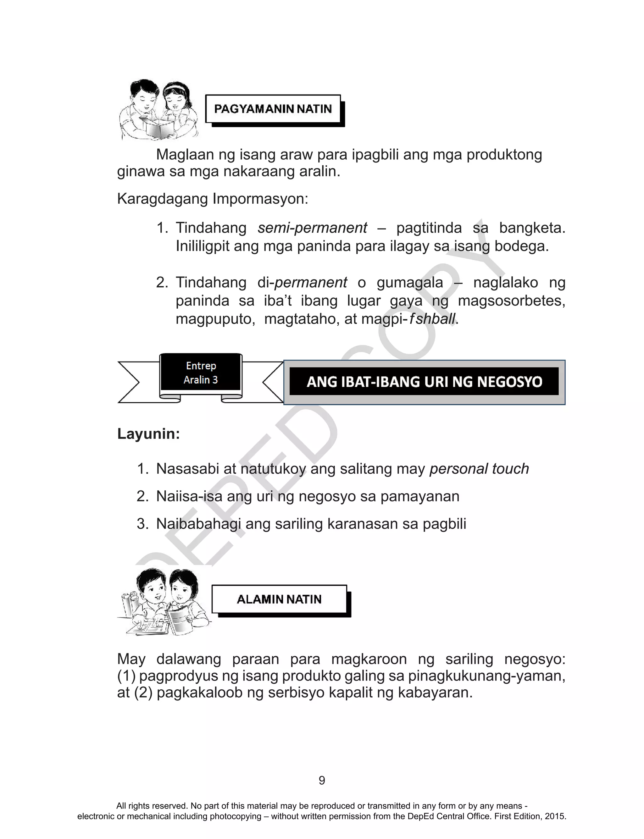 K TO 12 GRADE 4 LEARNER’S MATERIAL IN EPP (Q1-Q4) | PDF