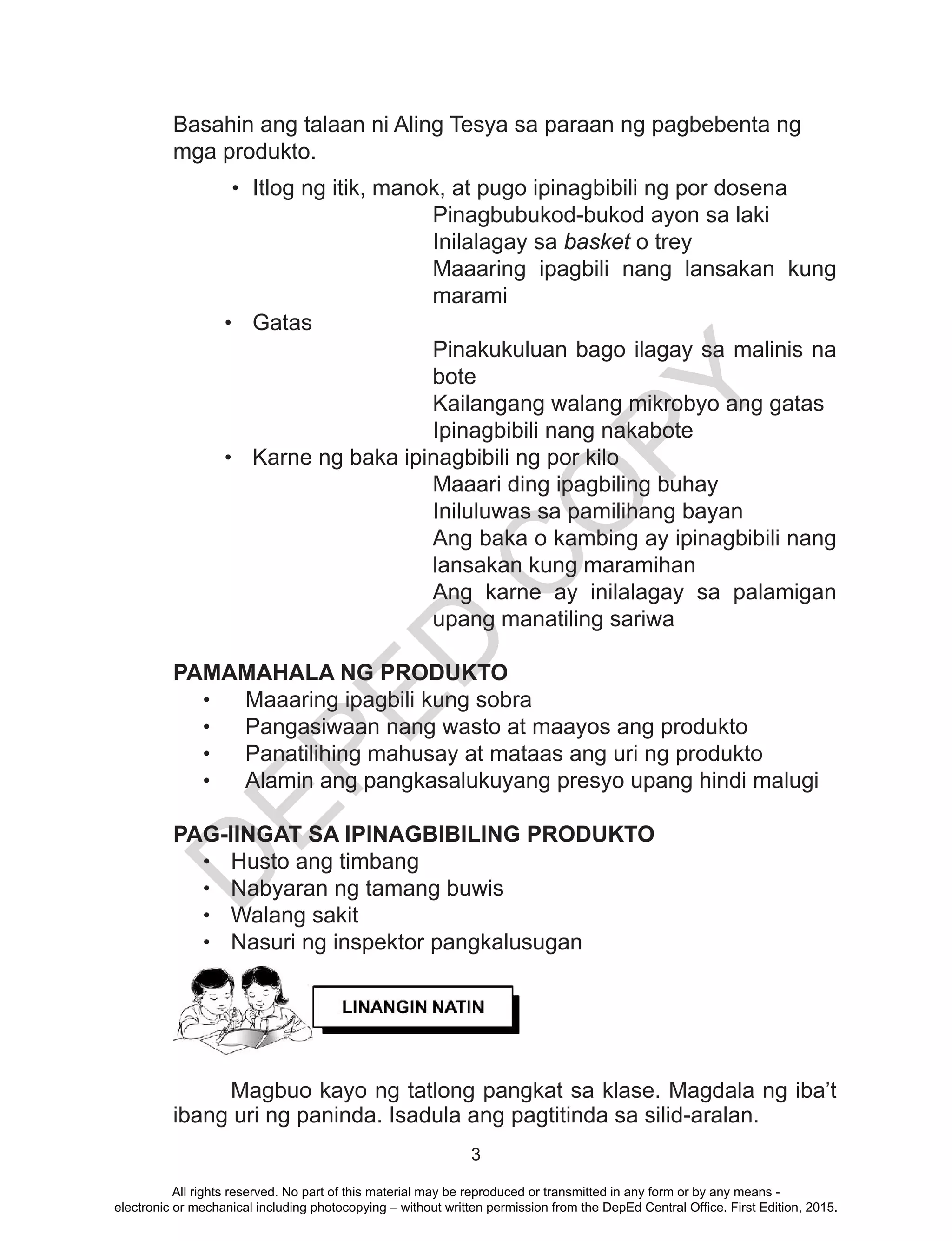 K TO 12 GRADE 4 LEARNER’S MATERIAL IN EPP (Q1-Q4) | PDF