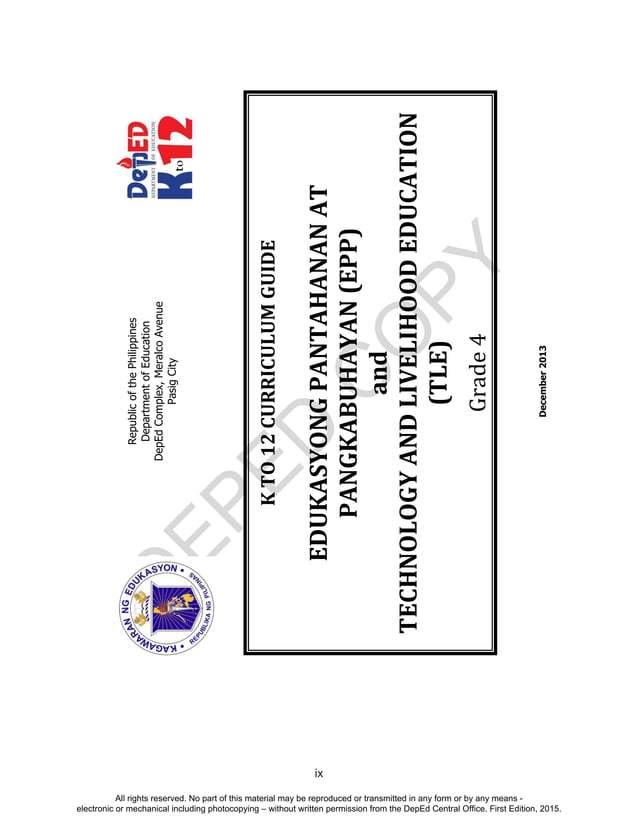 K TO 12 GRADE 4 TEACHER’S GUIDE IN EPP (Q1-Q4) | PDF