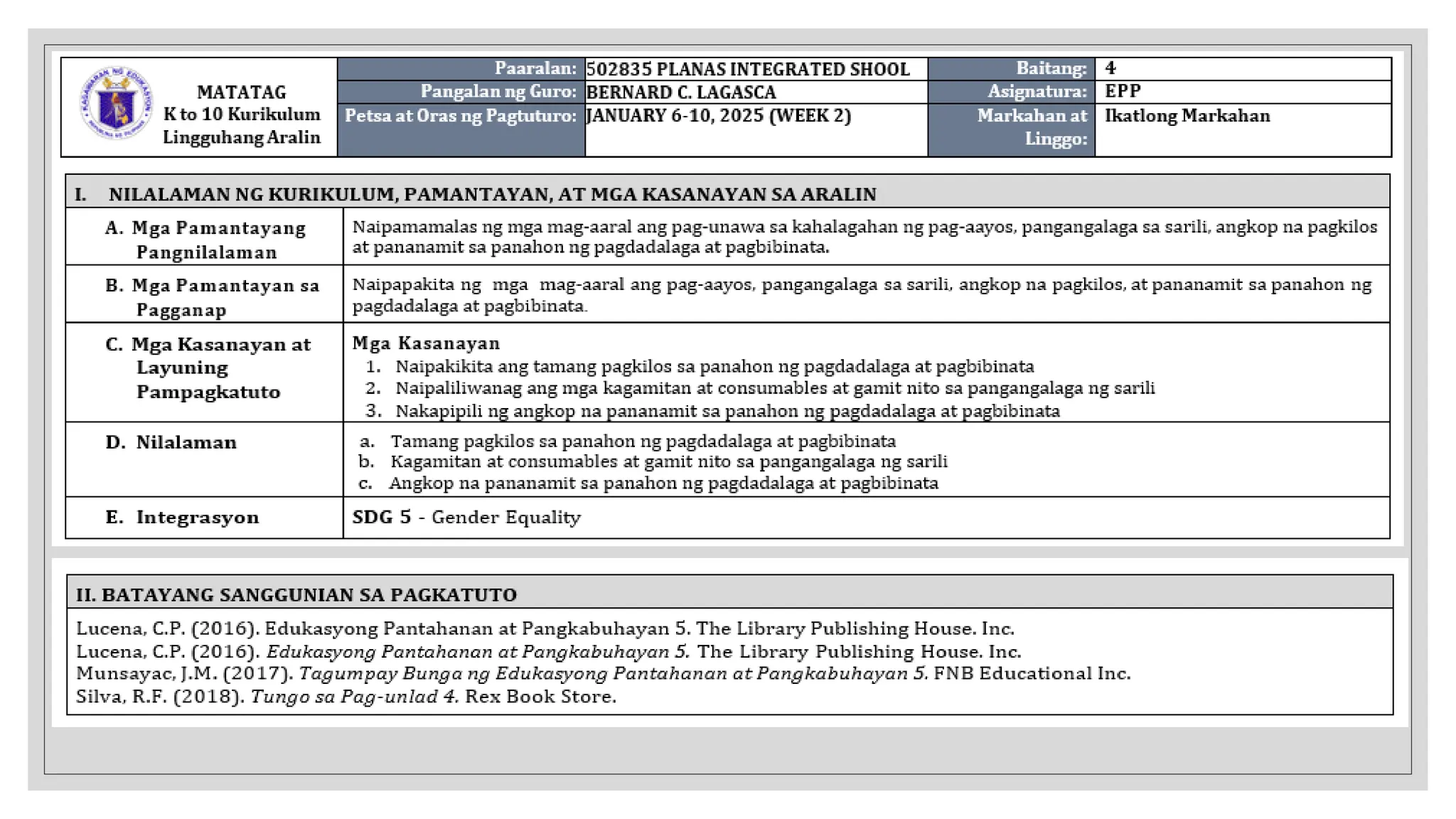 Family Consumer Science Quarter 3 Week 2 | PPTX