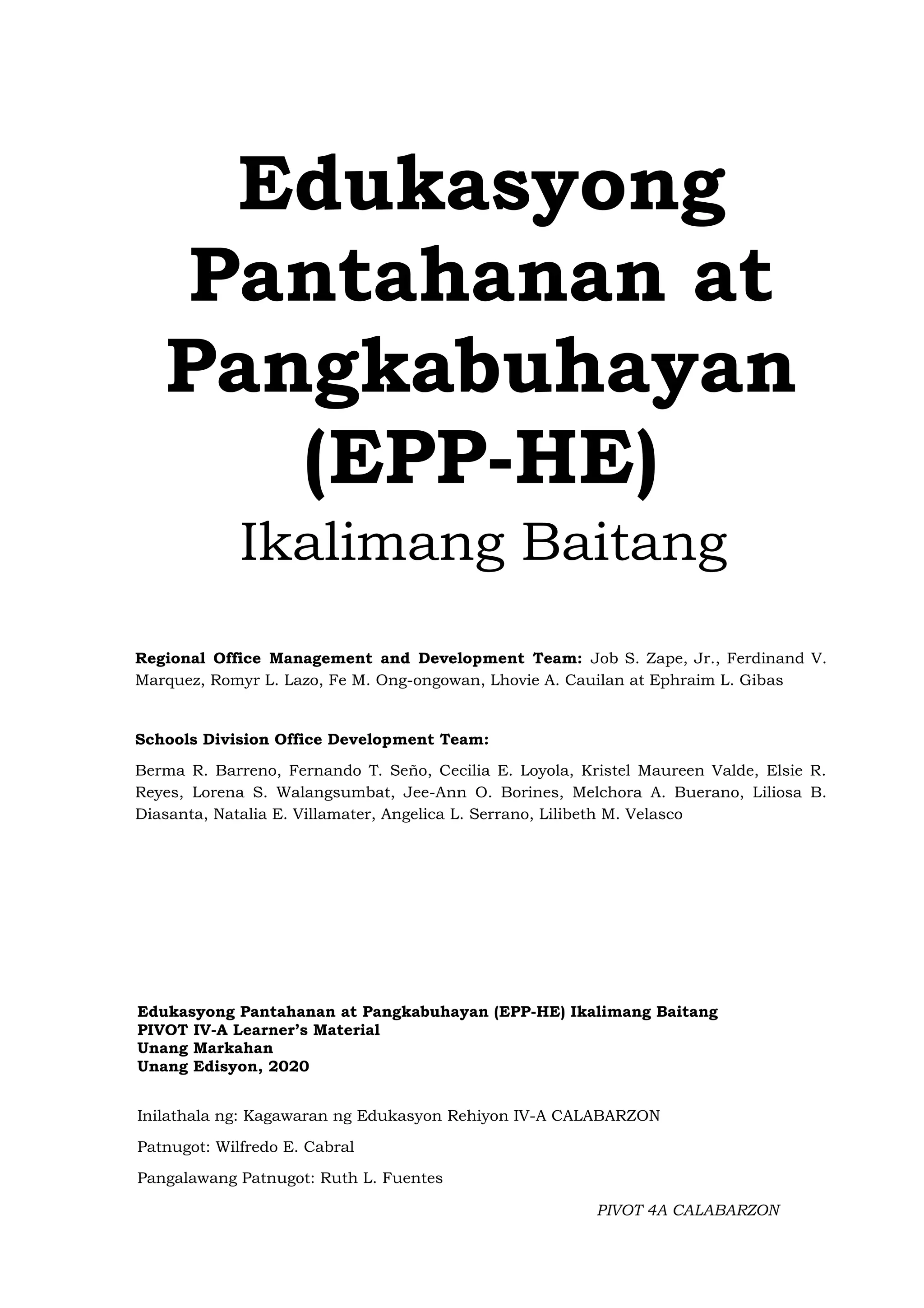 Epp He Grade 5 Q1 Pdf