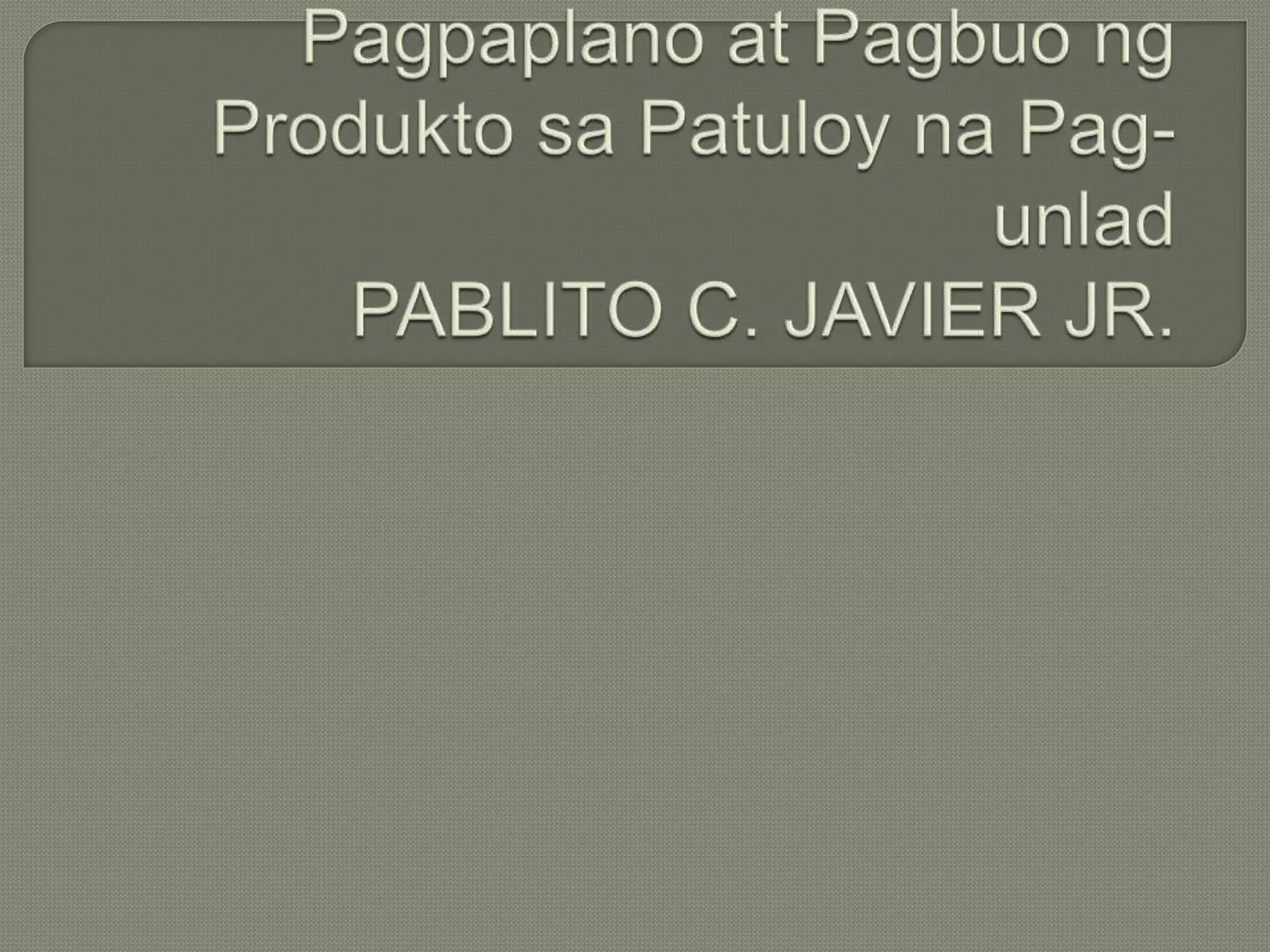 Edukasyong Pantahanan at Pangkabuhayan 4 | PPT