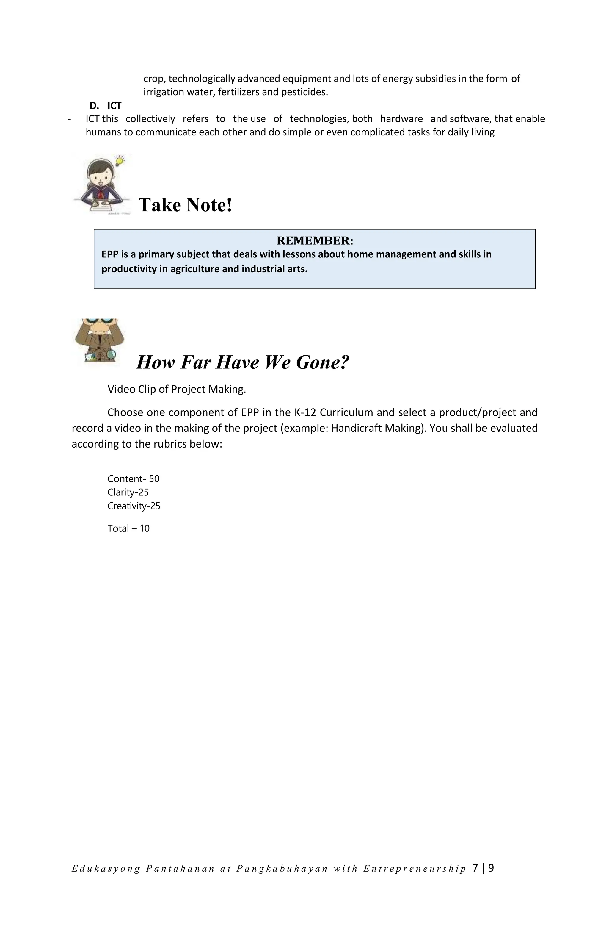 Edukasyong Pantahanan at Pangkabuhayan Module Week 1 to 2 | DOCX