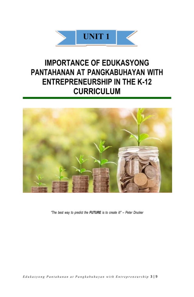 Edukasyong Pantahanan at Pangkabuhayan Module Week 1 to 2 | DOCX