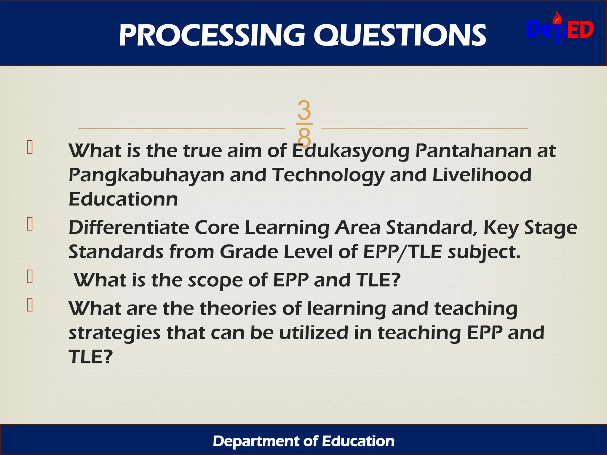 EPP-TLE Curriculum Framework for school use | PPTX