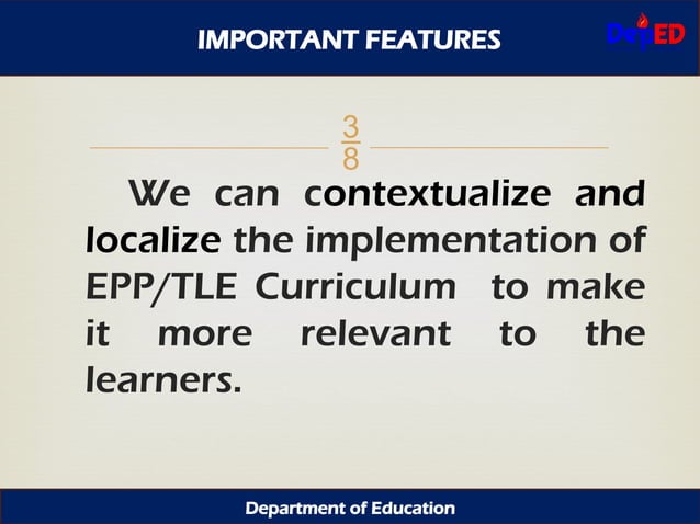 EPP-TLE Curriculum Framework for school use | PPTX