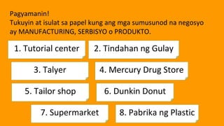 Natatalakay ang ibat ibang uri ng negosyo | PPTX