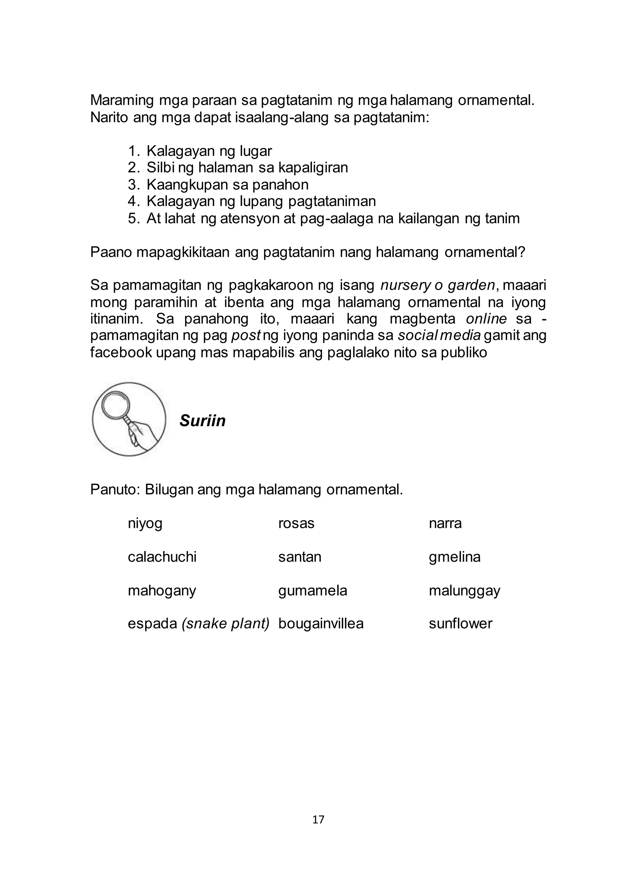 EPP4_Q1_Mod1_Mga Kasanayan at Kaalaman sa Pagtatanim ng Halamang Ornamental _Version 3.docx