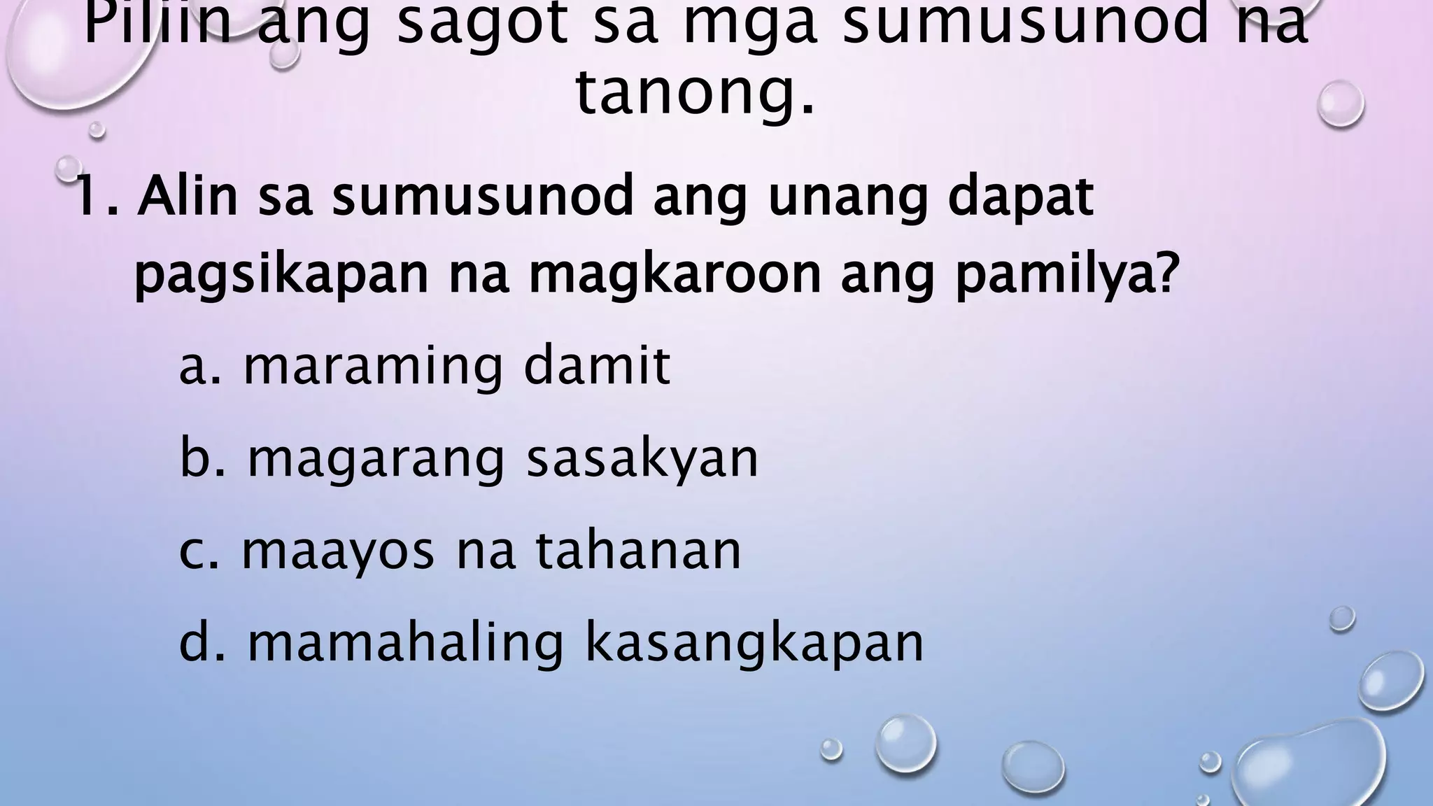 EPP 5 HE - Mga Kagamitan at Kasangkapan sa Pagsasaayos | PPTX