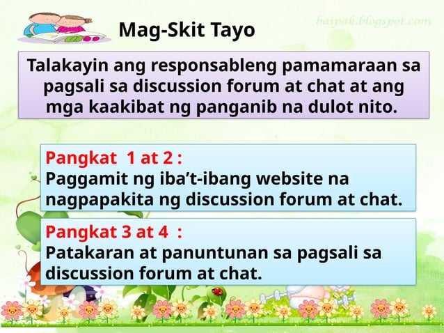 EPP 5 ICT Mga Panuntunan Sa Pagsali Sa Discussion Forum at Chat.pptx