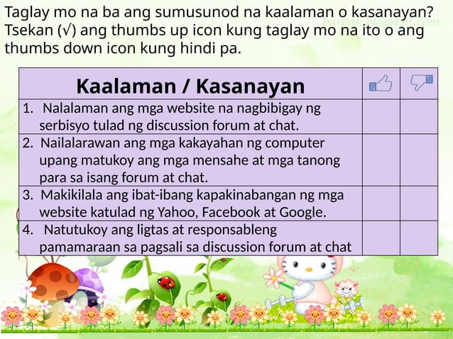EPP 5 ICT Mga Panuntunan Sa Pagsali Sa Discussion Forum at Chat.pptx
