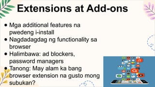 EPP5 Q1 2 nakikilala ang mga uri ng web browser at mga bahagi nito.pptx