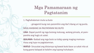 Epp 6 aralin 2 mga kagamitan at paraan sa pagtatanim | PPTX
