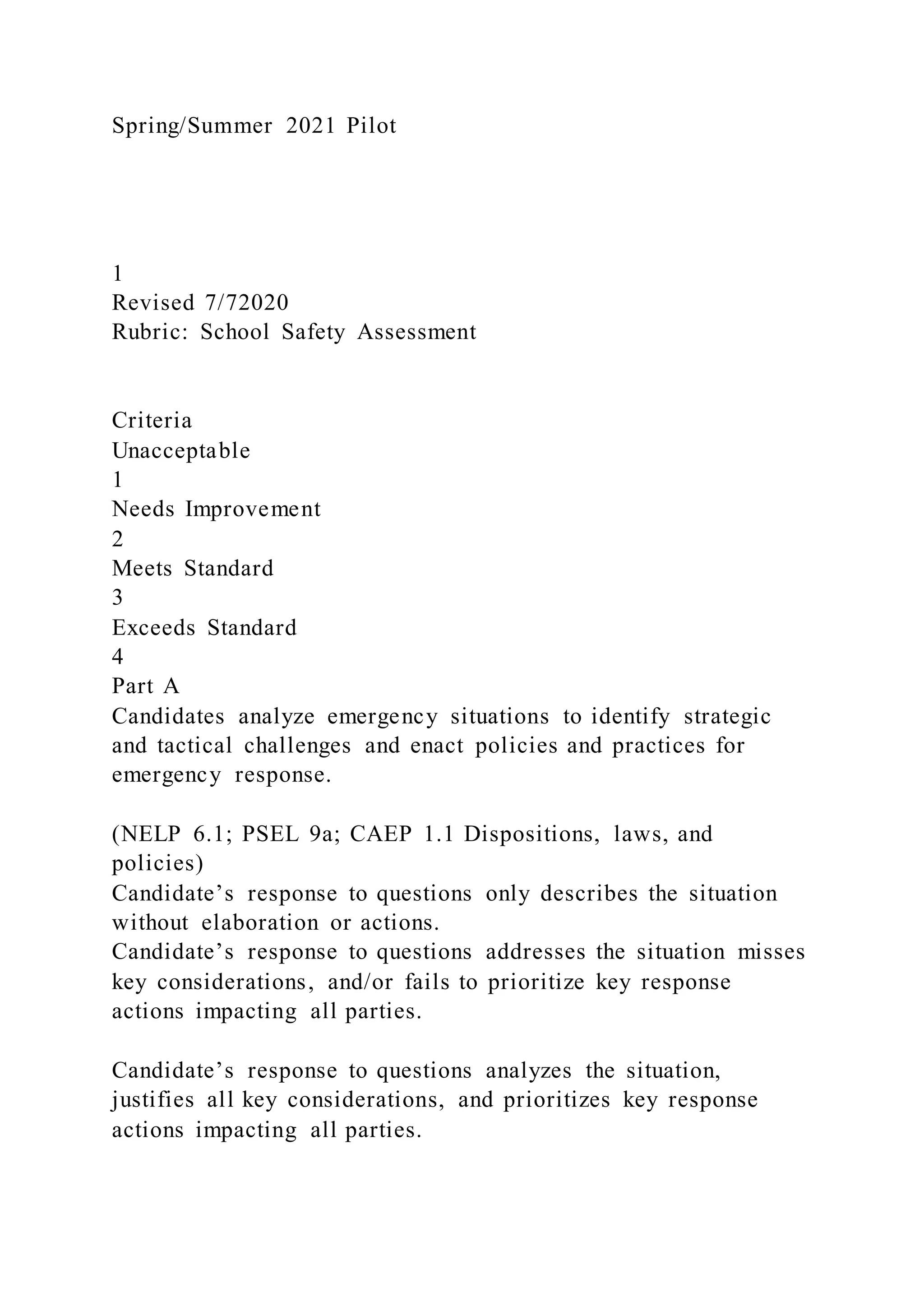 EPP Common Assessment SCHOOL SAFETY 1. Assessment Descriptio | DOCX