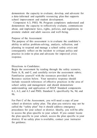 EPP Common Assessment SCHOOL SAFETY 1. Assessment Descriptio | DOCX