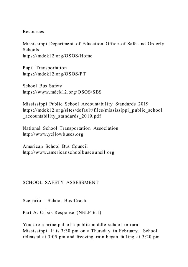 EPP Common Assessment SCHOOL SAFETY 1. Assessment Descriptio | DOCX