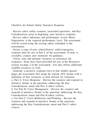 EPP Common Assessment SCHOOL SAFETY 1. Assessment Descriptio | DOCX