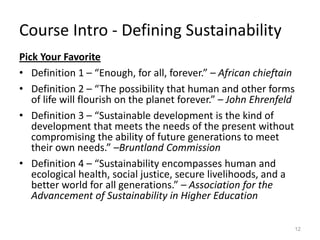 Lesson 1: Course Introduction / Sustainability & Systems Thinking | PDF
