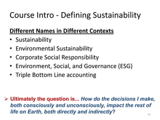 Lesson 1: Course Introduction / Sustainability & Systems Thinking | PDF