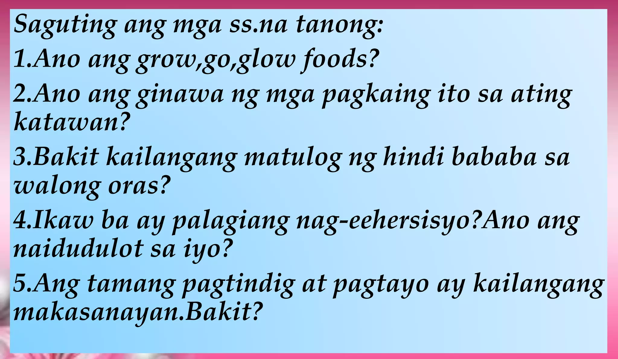 Epp he aralin 8 pagpapanatili ng maayos ang sariling tindig | PPTX