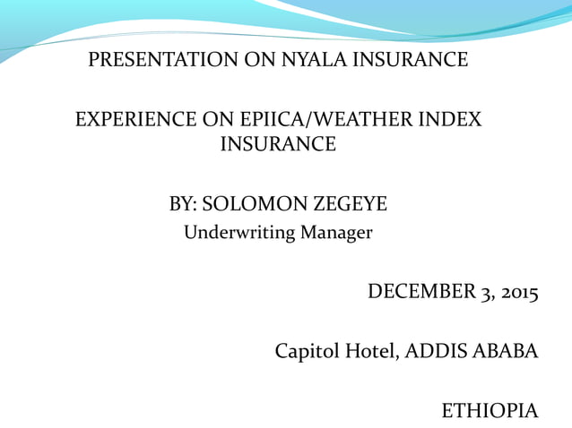 Implementing Index Insurance Insurers Perspective Ppt Free Download