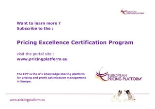 EPP - Path To Pricing Excellence | PDF