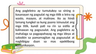 Iba't Ibang Uri ng Lettering Styles at mga Gabay sa Pagleletra | PPTX