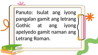 Iba't Ibang Uri ng Lettering Styles at mga Gabay sa Pagleletra | PPTX
