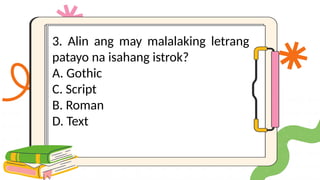 Iba't Ibang Uri ng Lettering Styles at mga Gabay sa Pagleletra | PPTX