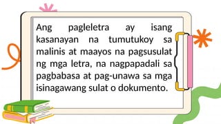 Iba't Ibang Uri ng Lettering Styles at mga Gabay sa Pagleletra | PPTX