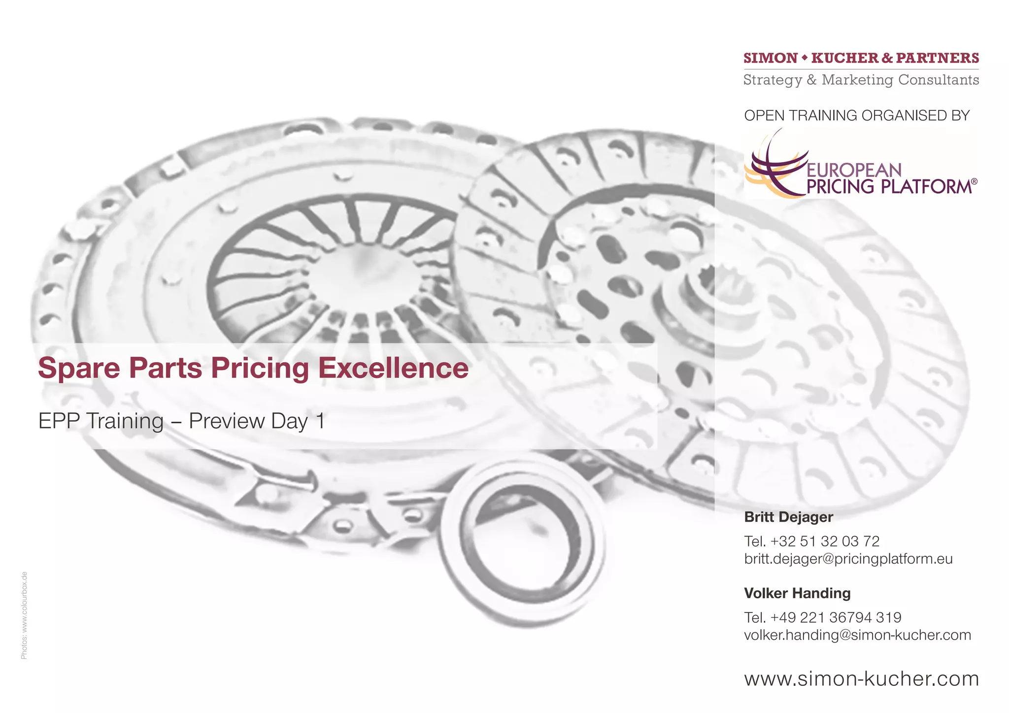 EPP Training on Spare Parts and Services Pricing | PDF