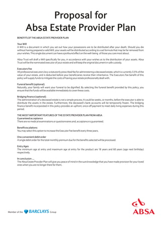 Absa Estate Provider plan | PDF